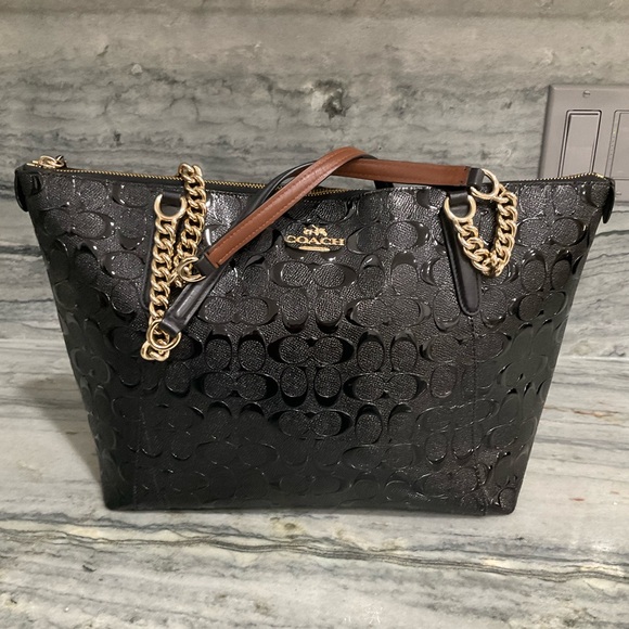 Coach | Bags | Coach Signature Ava Chain Debossed Tote | Poshmark